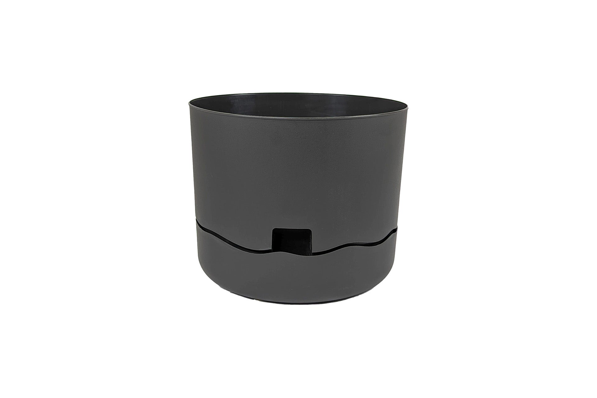 Greenlife Circular Self Watering Plastic Pot - Slate Grey 300 x 300 x