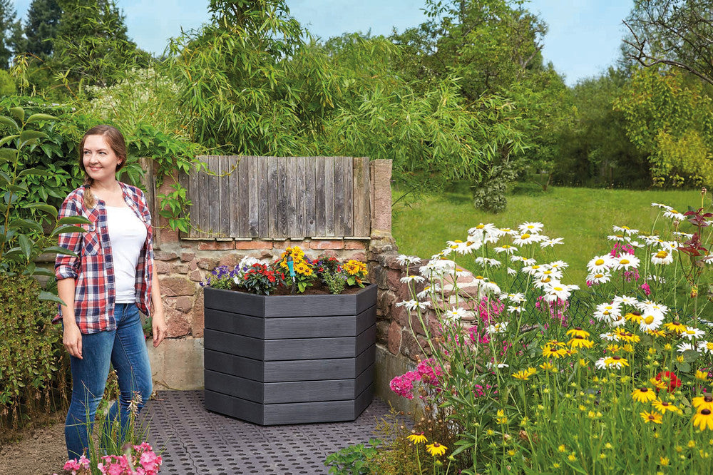 2x HEX ERGO Recycled Plastic Raised Garden Bed - Greenlife